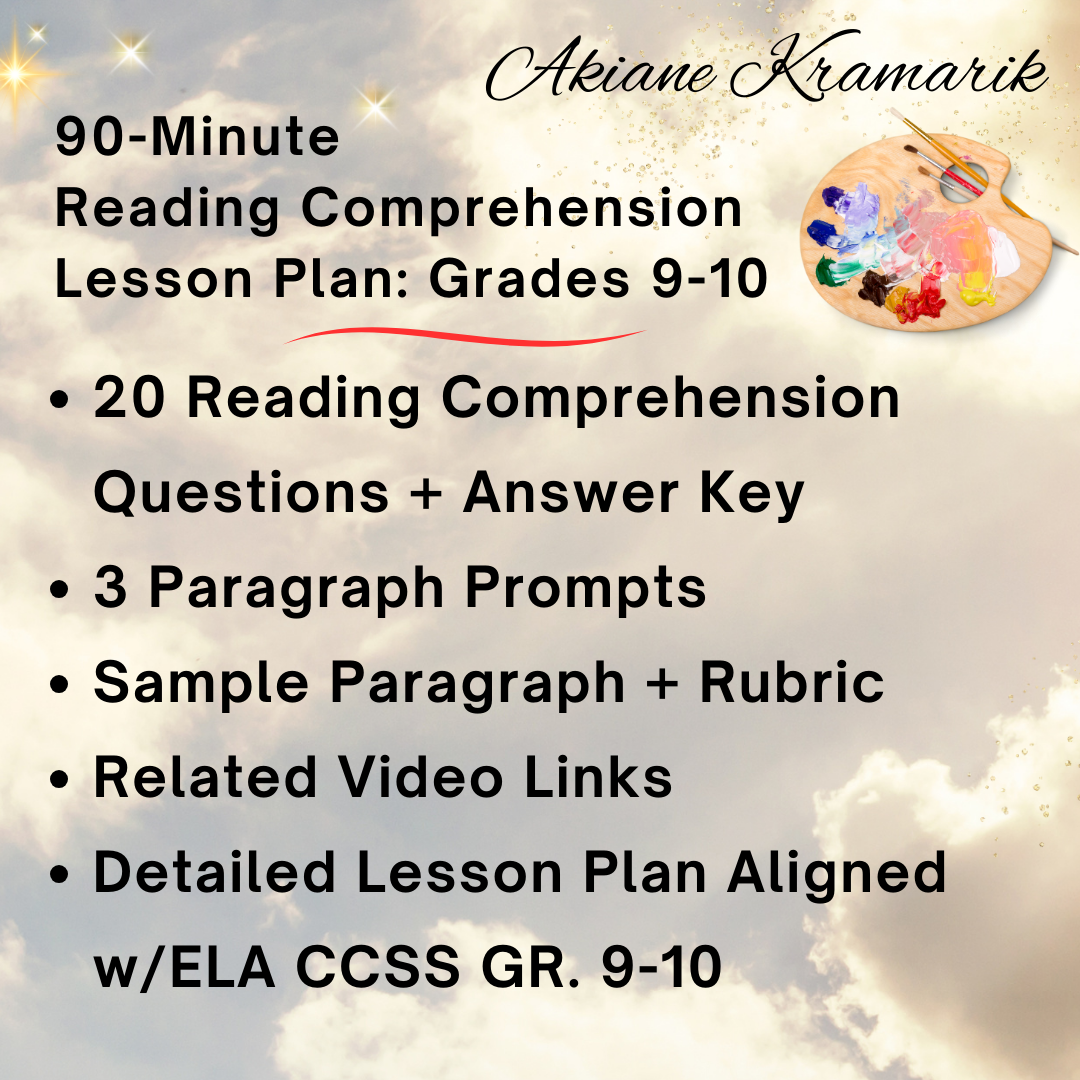 FREE Reading Comprehension + Paragraph Writing Lesson Plans Grades 9-1 ...