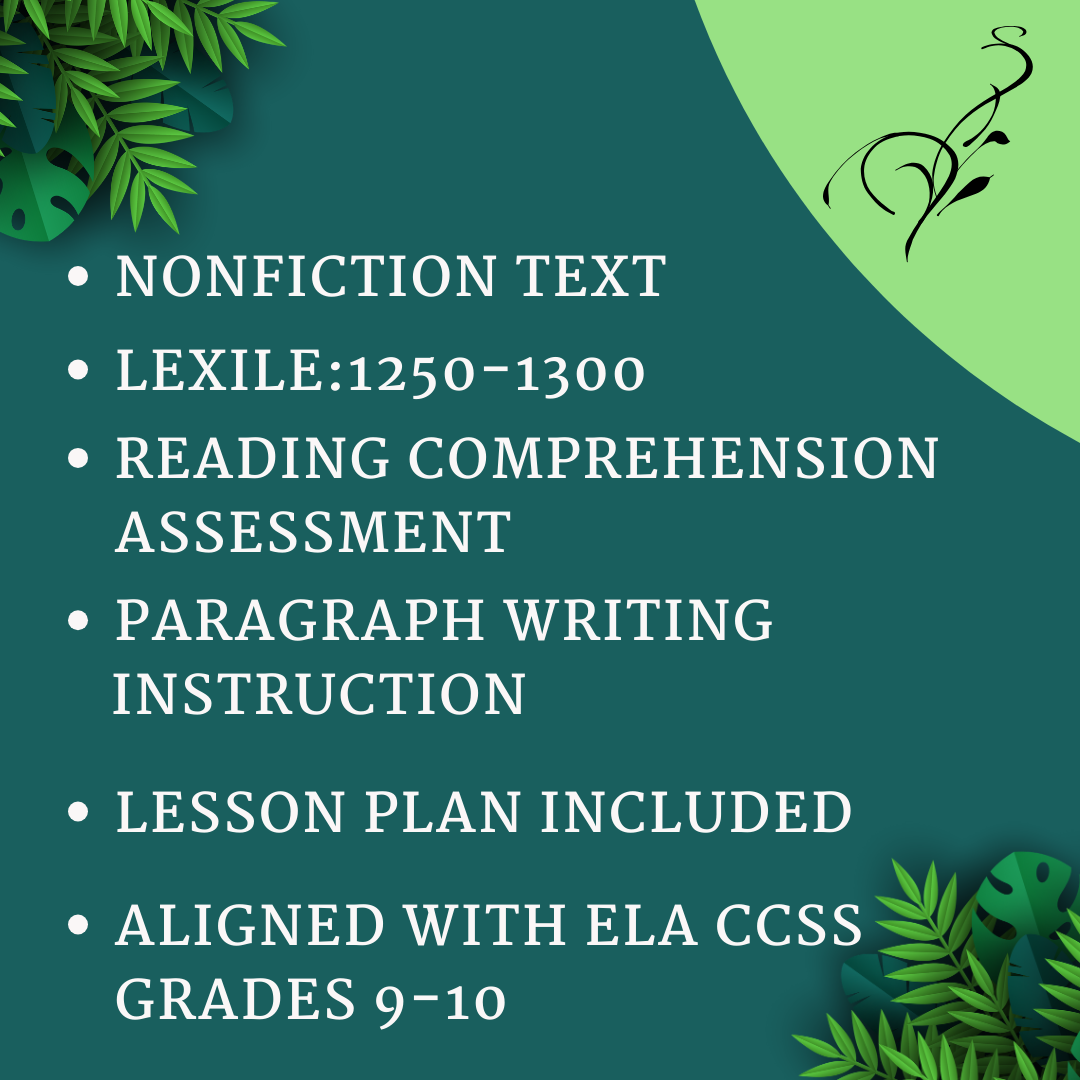 High School Reading Comprehension + Paragraph Writing Lesson: Free PDF ...